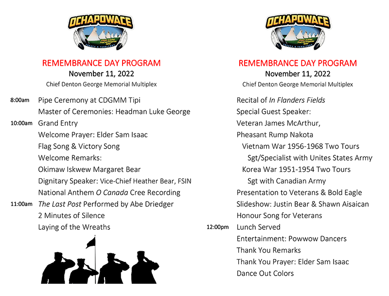 Remembrance Day Ceremony « Ochapowace Nation